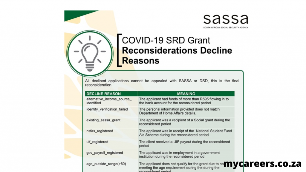 Sassa SRD Info: Why SRD Applications Are Declined? | Reasons and ...