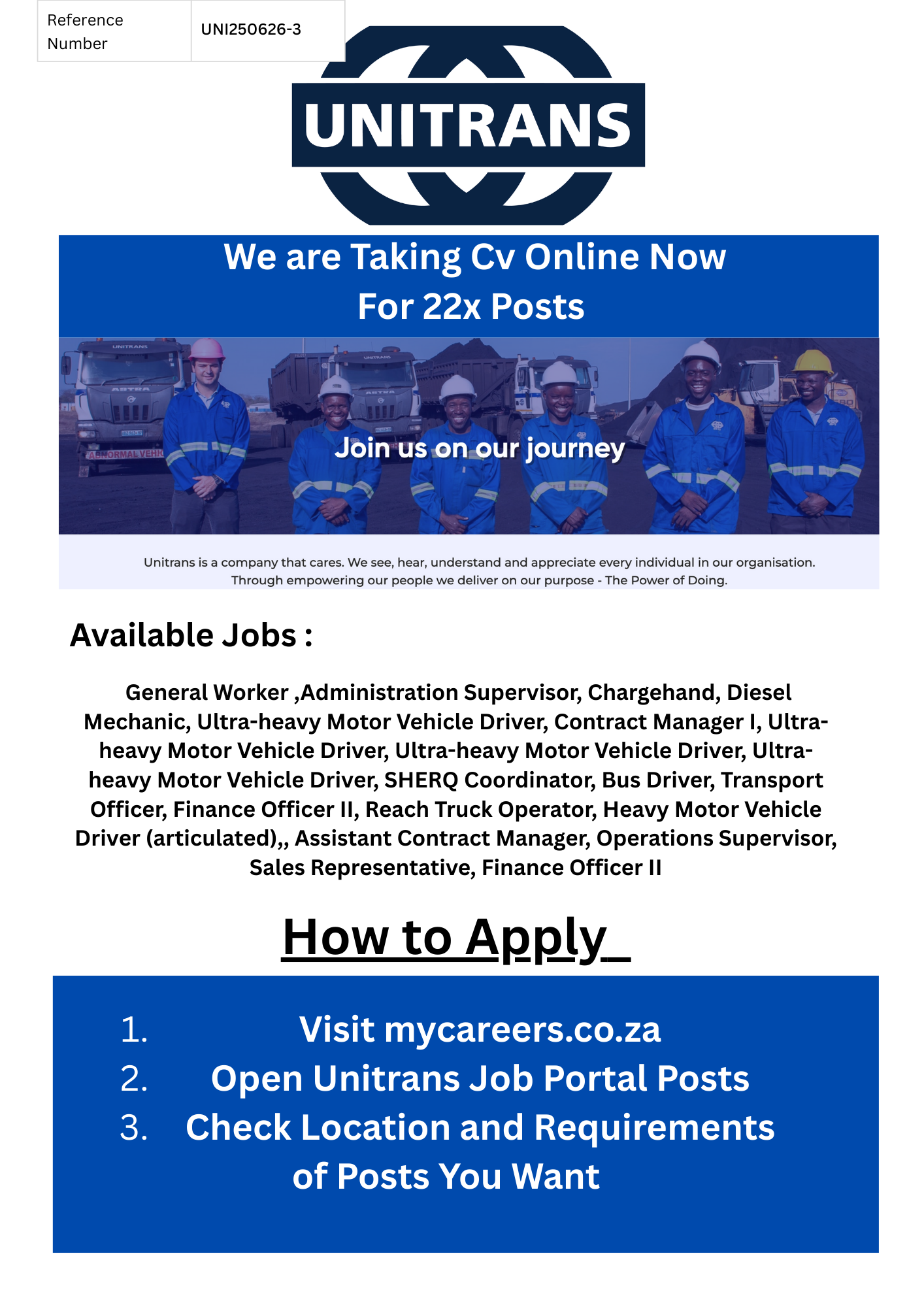How to Apply for Unitrans Company Jobs - mycareers.co.za